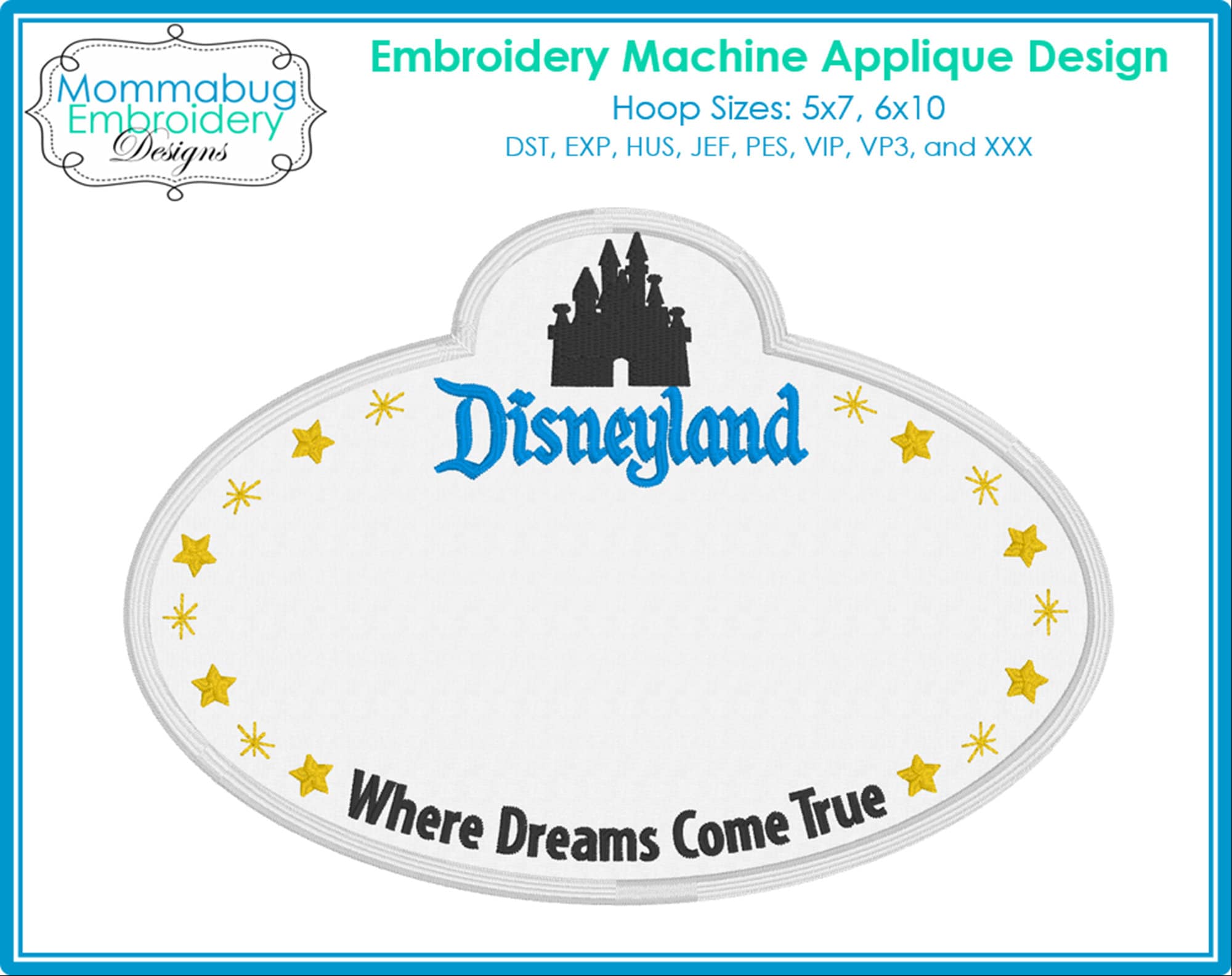 DL Cast Member Name Tag DIGITAL Embroidery Machine Design File - Etsy ...