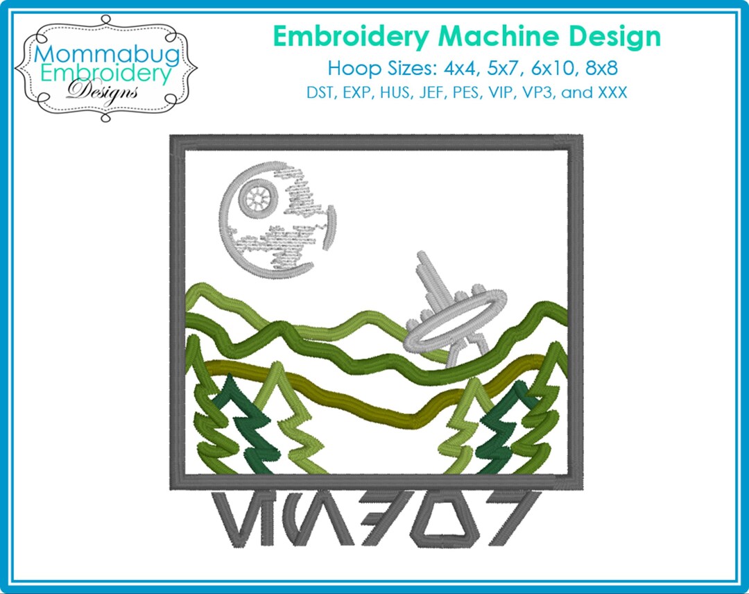 Star Wars Planet Endor With Death Star Galactic Font Name DIGITAL ...