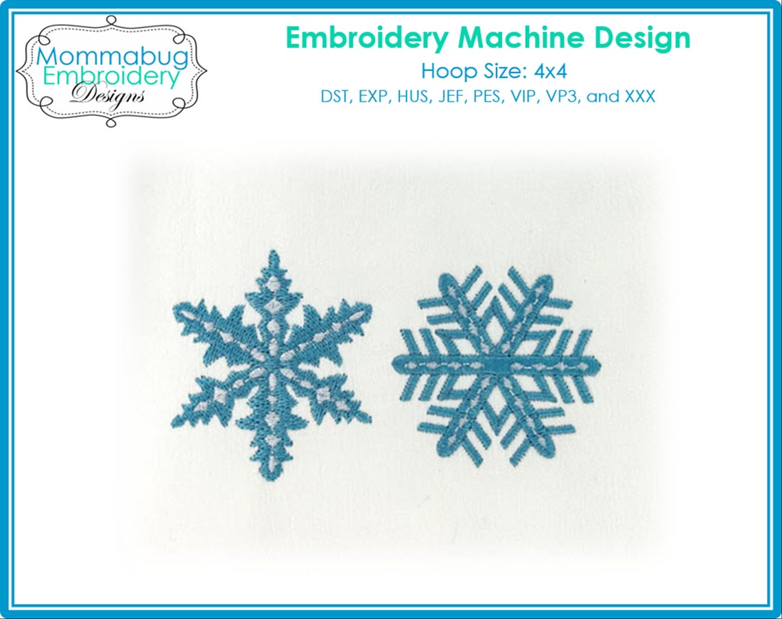 Pyrex Snowflakes DIGITAL Embroidery Machine Design File - Etsy