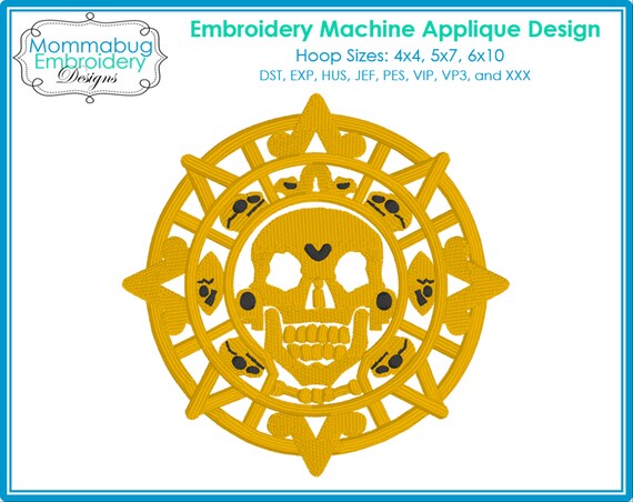 Pirate Gold Coin DIGITAL Embroidery Machine Design File - Etsy
