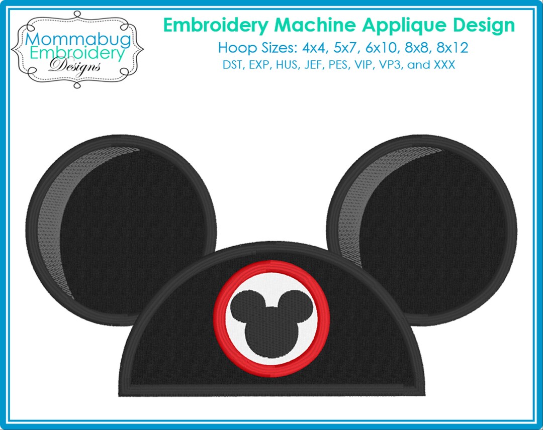 Mouse Hat Applique DIGITAL Embroidery Machine Design File - Etsy