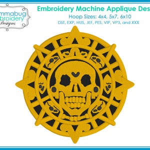 Pirate Gold Coin DIGITAL Embroidery Machine Design File - Etsy