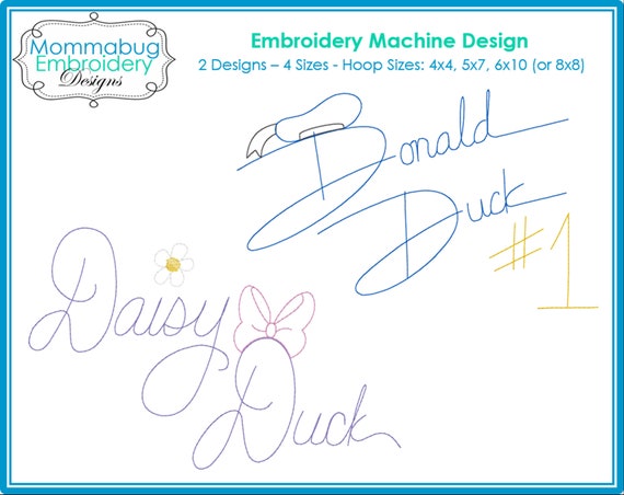 Donald Duck and Daisy Duck Autograph Signatures DIGITAL - Etsy
