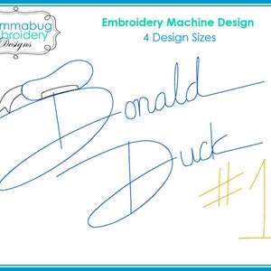 Donald Duck and Daisy Duck Autograph Signatures DIGITAL Embroidery ...