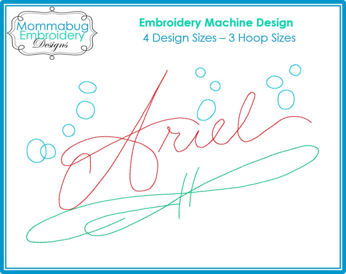 The Little Mermaid Ariel Signature Autograph DIGITAL - Etsy