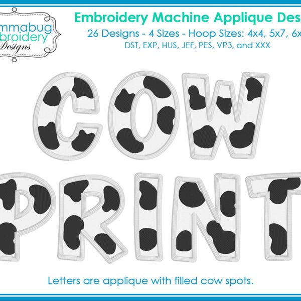 Cow Print Font - Etsy