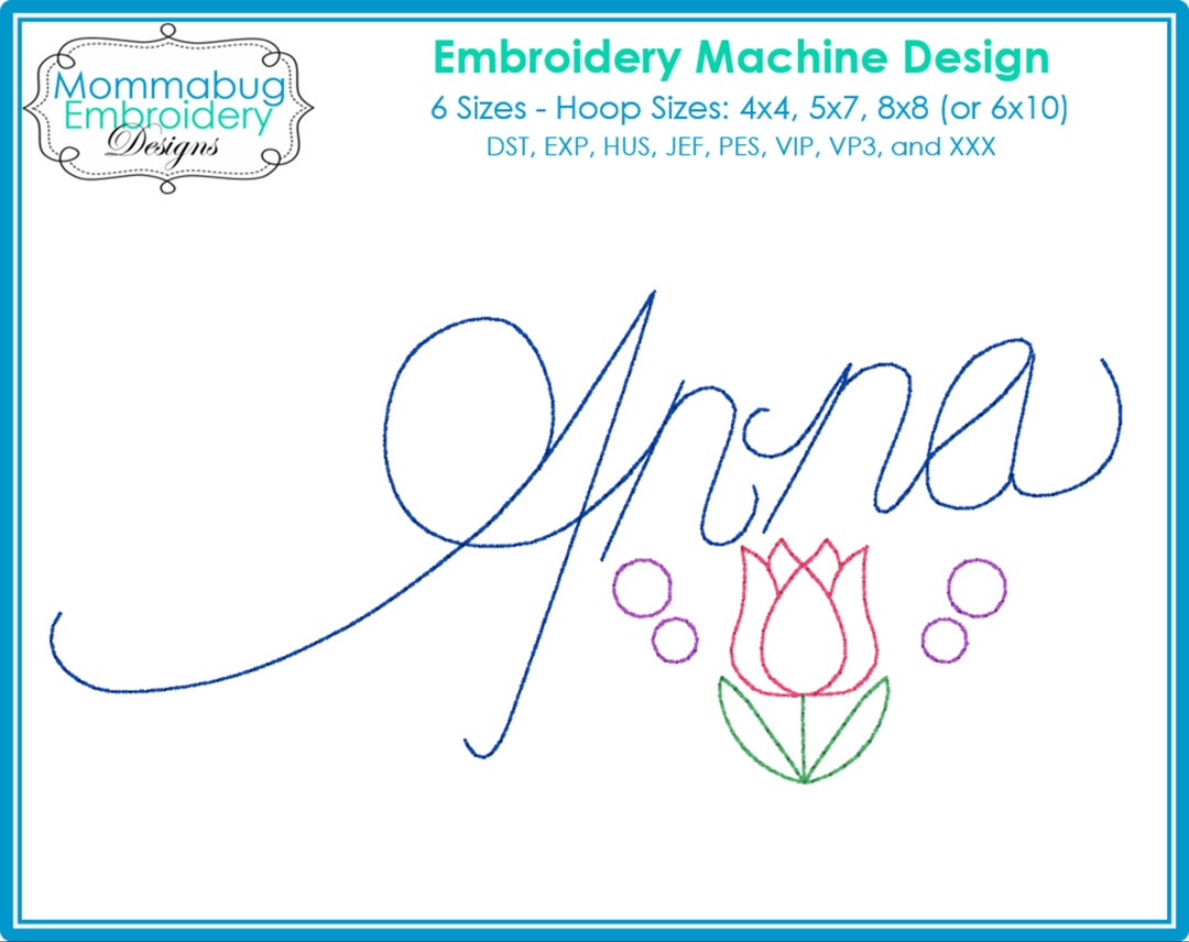Frozen Princess Anna Signature Autograph DIGITAL Embroidery Machine ...