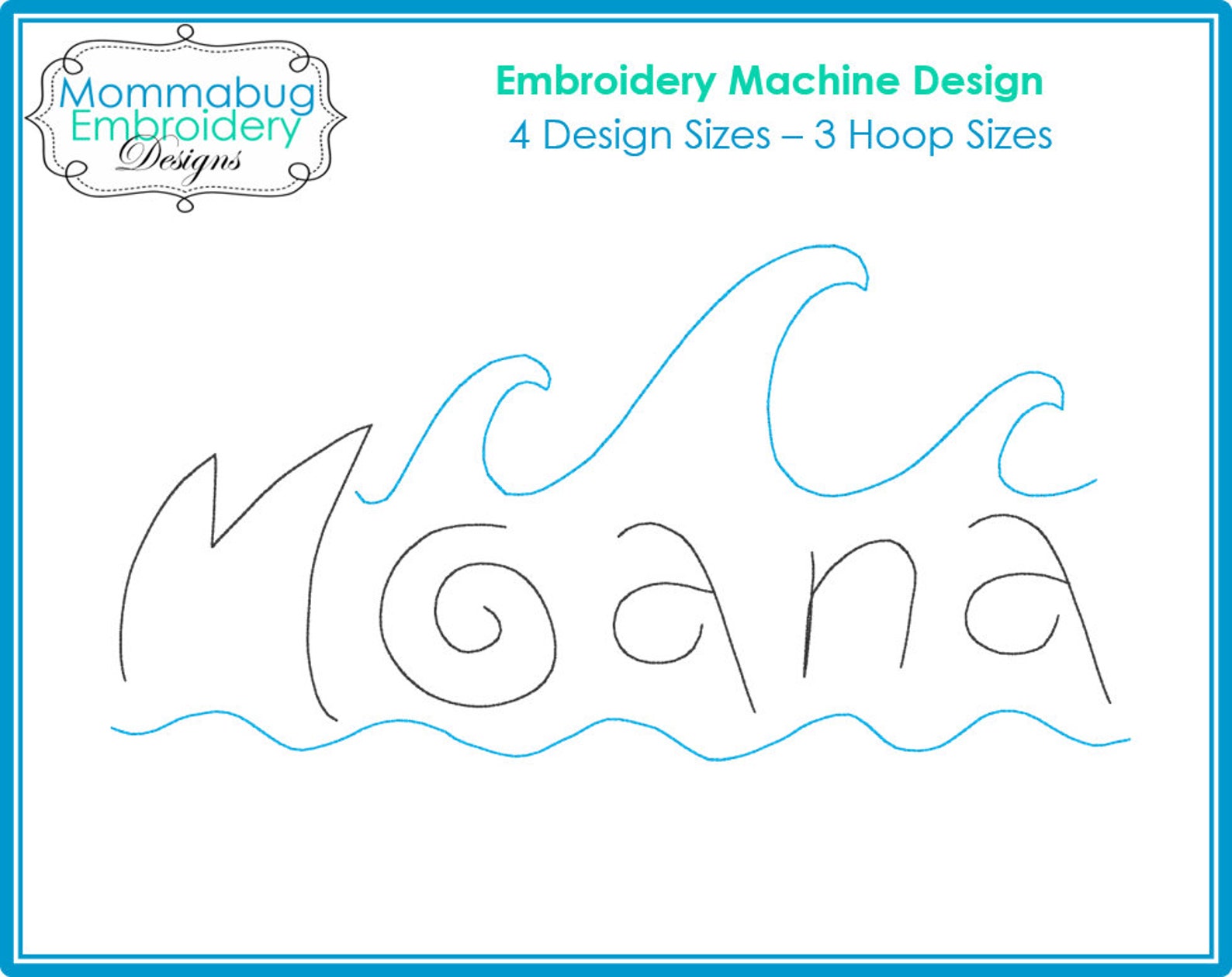 Moana Signature Autograph DIGITAL Embroidery Machine Design | Etsy
