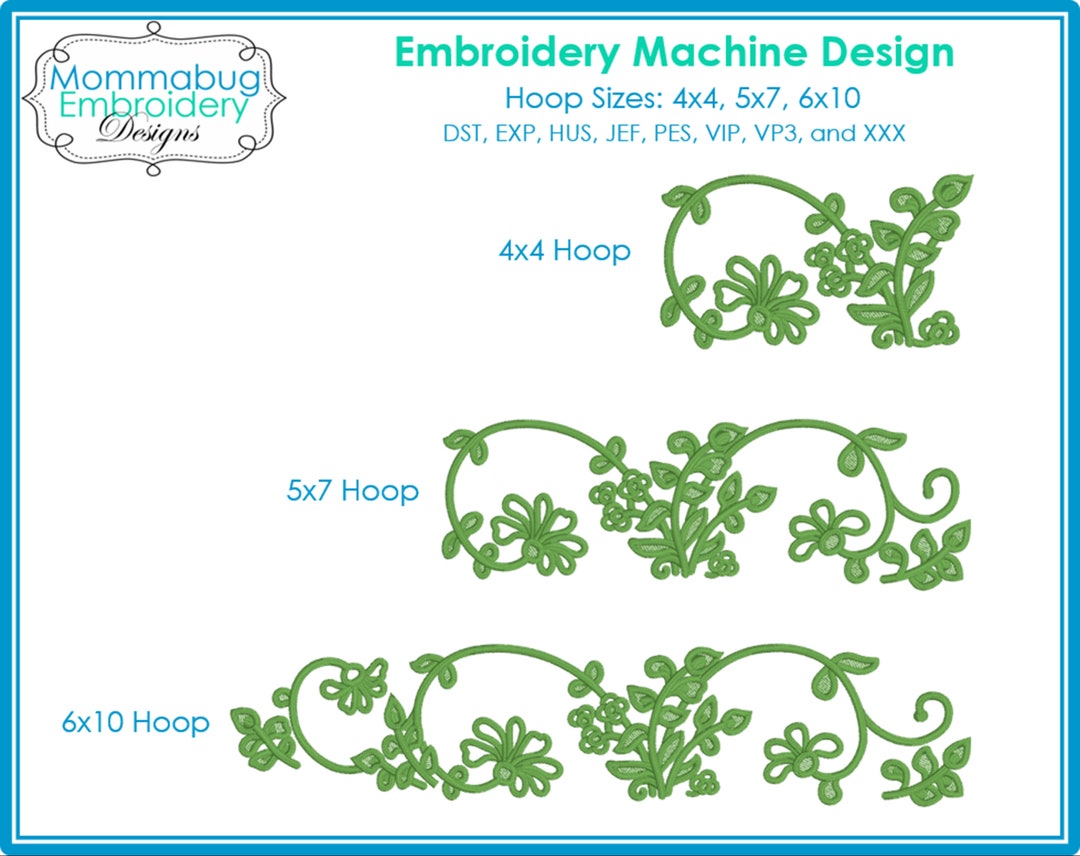 Pyrex Shenandoah Vine Flowers DIGITAL Embroidery Machine Design File - Etsy