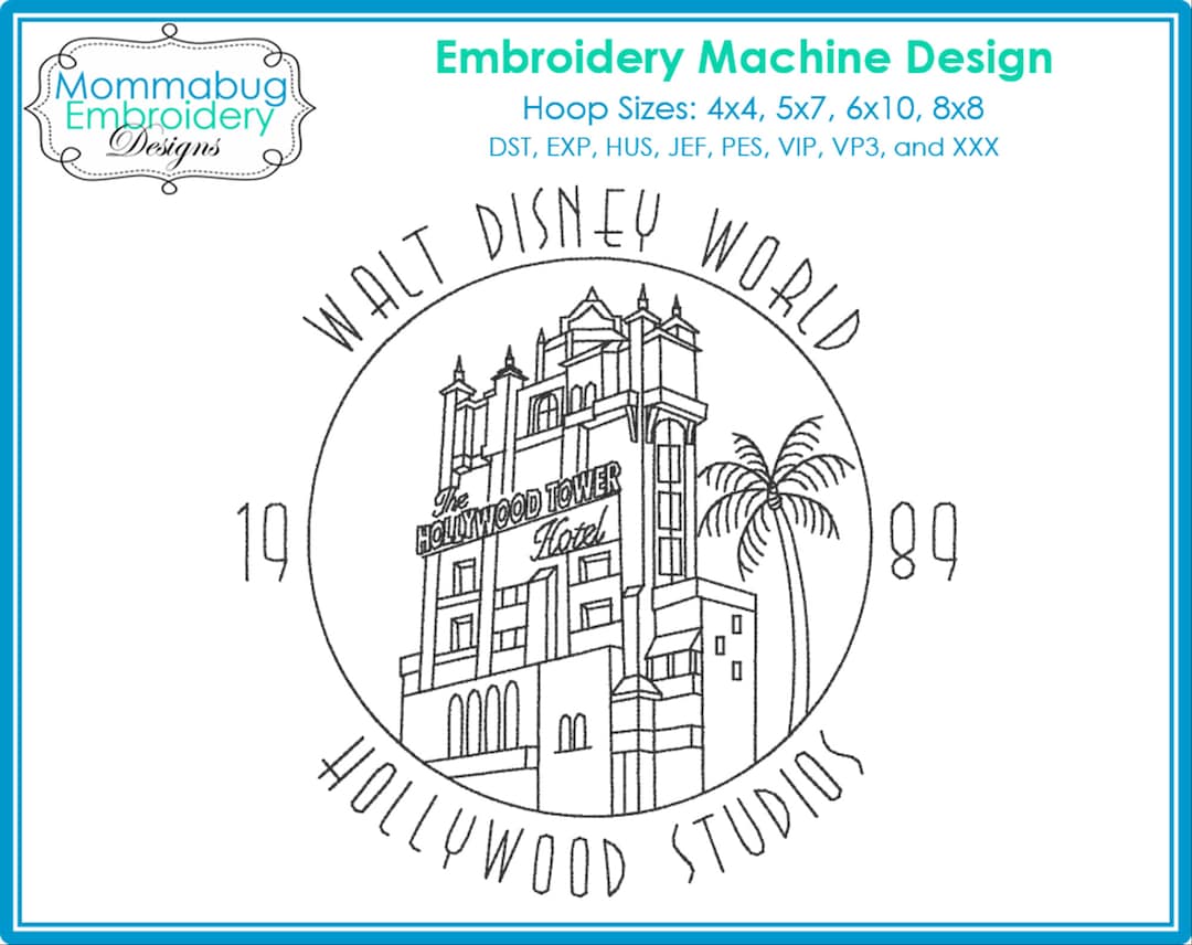 Hollywood Tower HTH DIGITAL Embroidery Machine Design File - Etsy