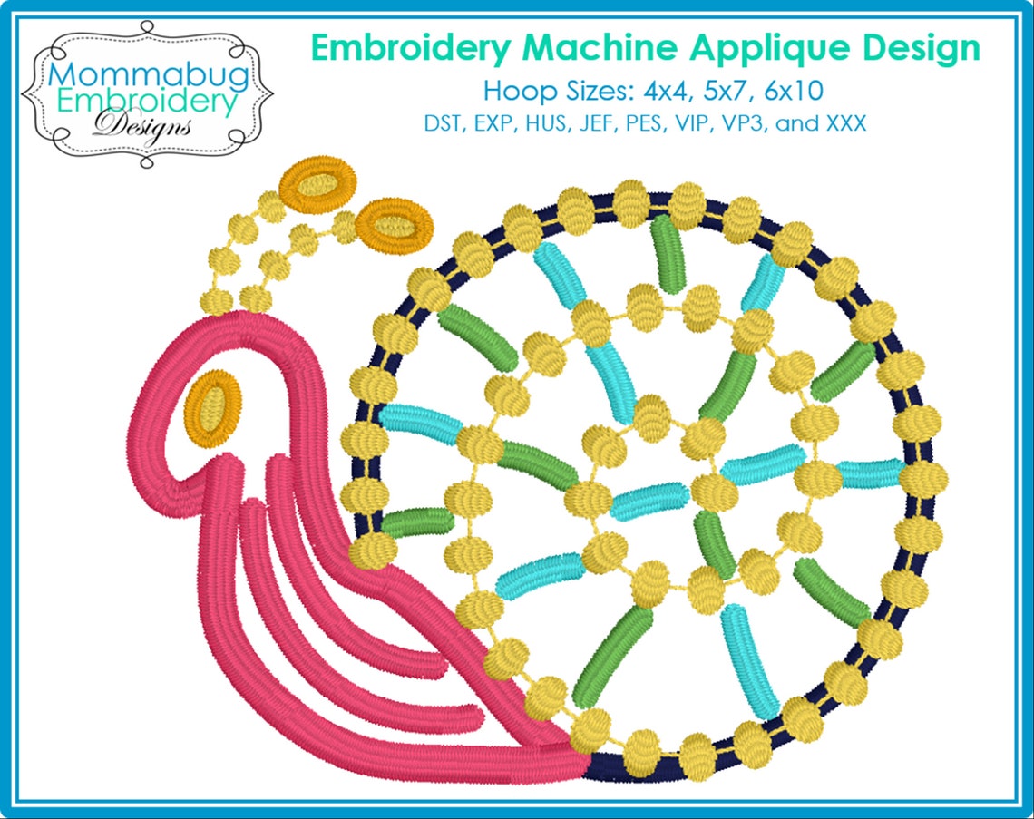 Electrical Parade Snail DIGITAL Embroidery Machine Design File - Etsy