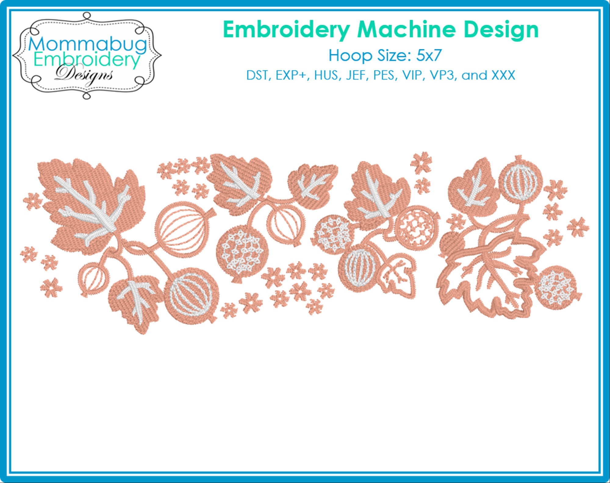 Vintage Pyrex Gooseberry Design DIGITAL Embroidery Machine - Etsy