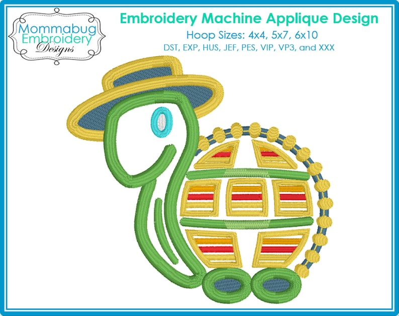 Electrical Parade Turtle DIGITAL Embroidery Machine Design - Etsy