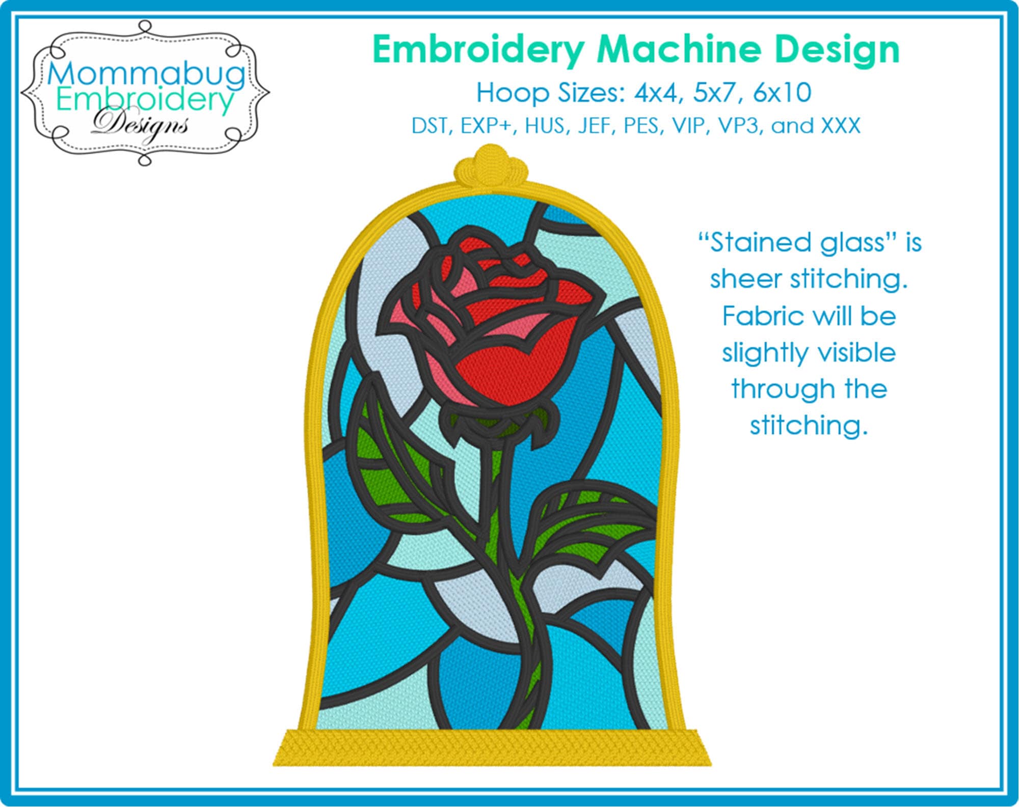 Beauty And The Beast Enchanted Rose Stained Glass