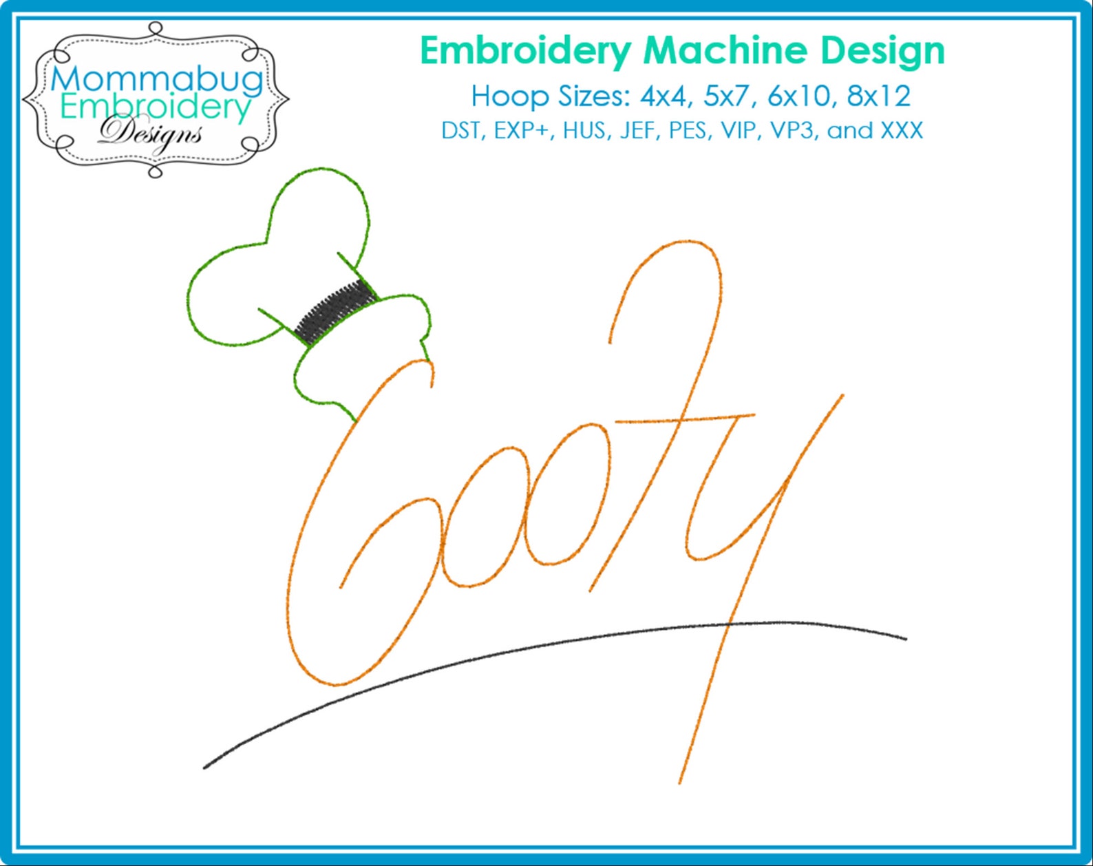 Goofy Face and Signature DIGITAL Embroidery Machine Design | Etsy