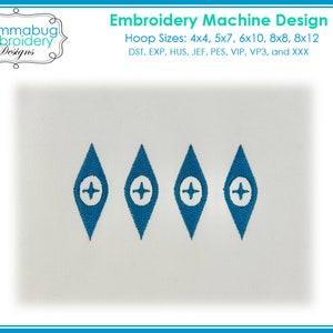 Pyrex Atomic Eyes Mid-century Modern DIGITAL Embroidery Machine Design ...