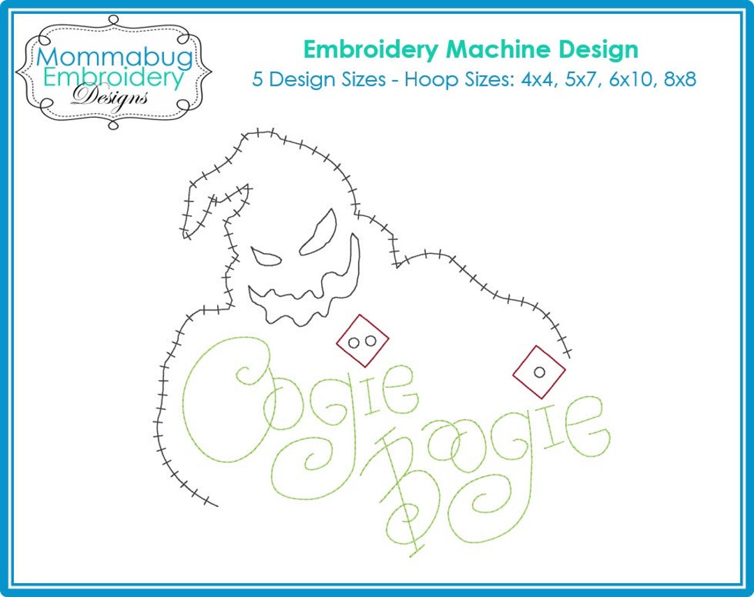 Oogie Boogie Signature DIGITAL Embroidery Machine Design File - Etsy