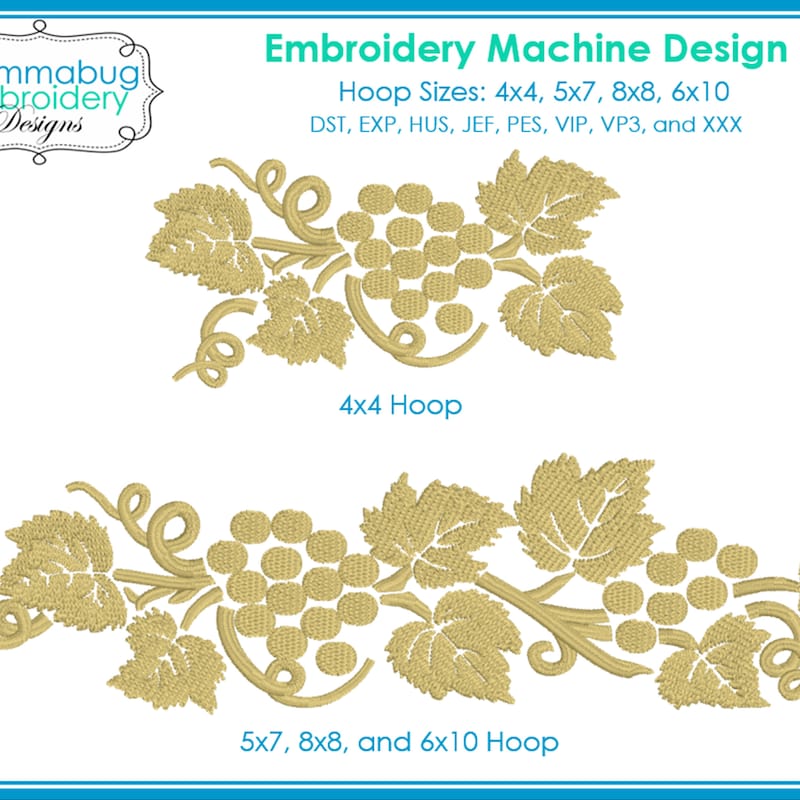 Embroidery Grape Vine - Etsy