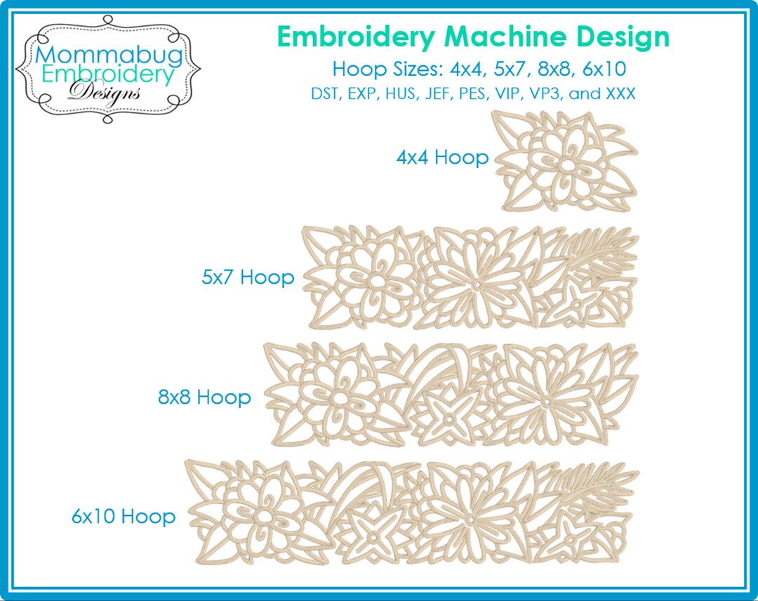 Pyrex Woodland Floral Leaves DIGITAL Embroidery Machine Design File - Etsy