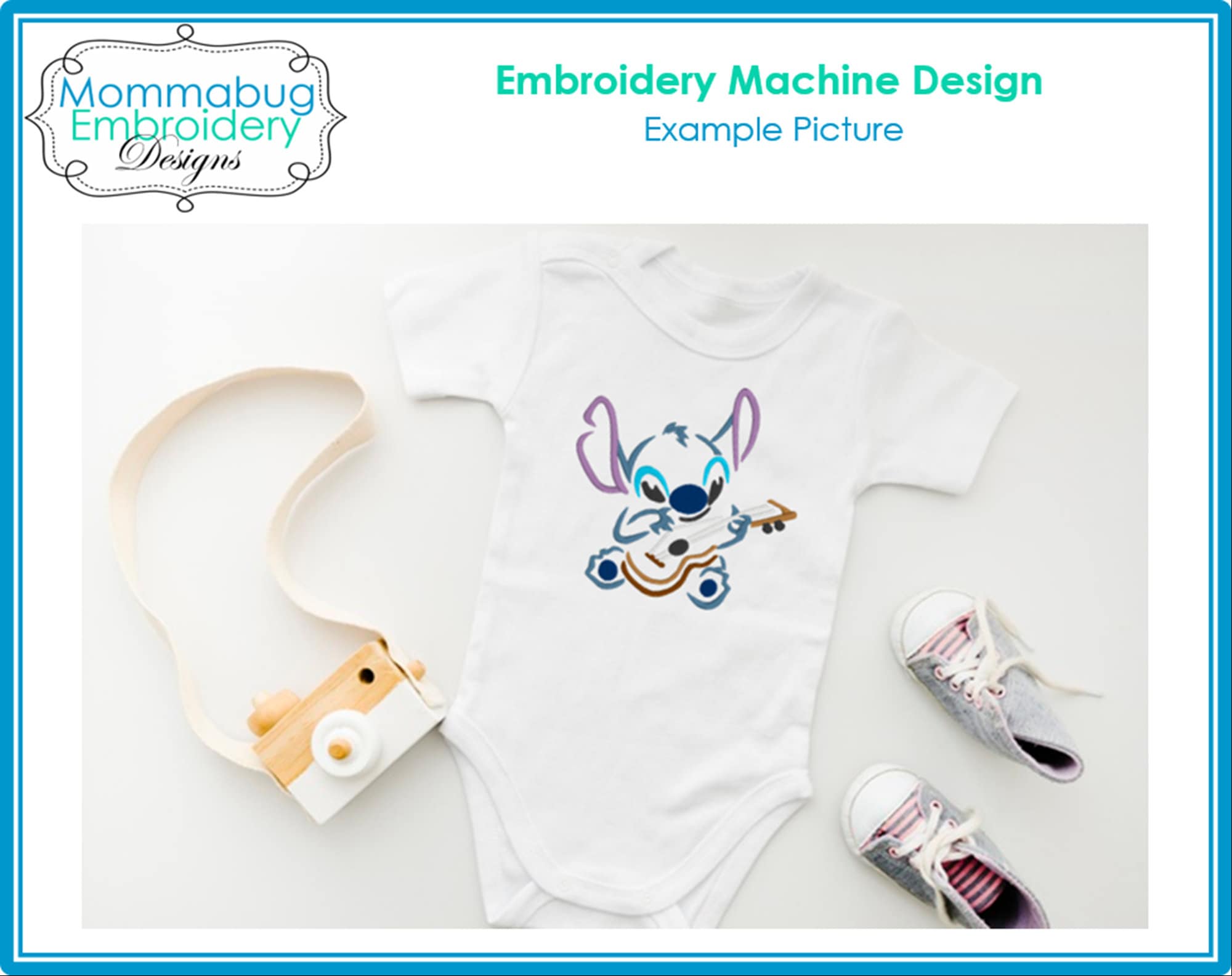 Stitch Playing Banjo Sketch and Signature DIGITAL Embroidery Machine ...