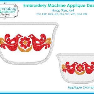 Friendship Pyrex Bowls Stacked Applique DIGITAL Embroidery Machine ...