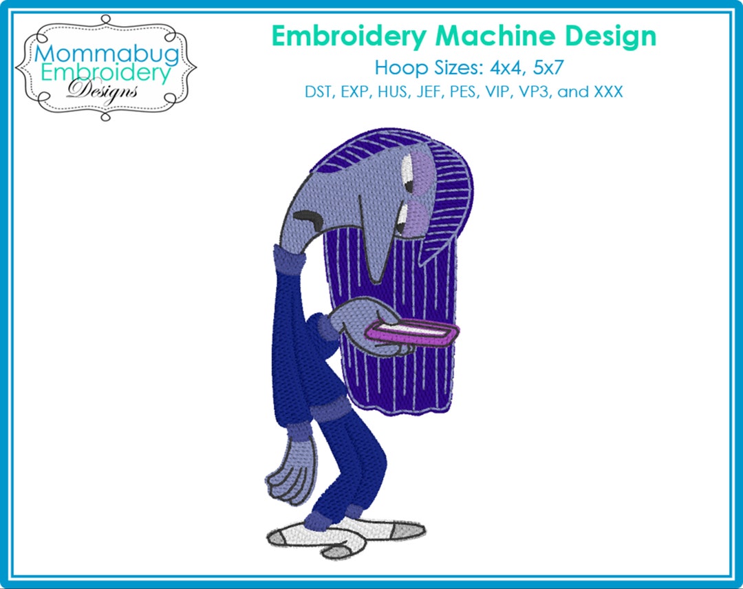 Ennui Boredom Purple and Blue Emotion DIGITAL Embroidery Machine Design ...