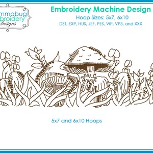 Pyrex Forest Fancies Mushrooms and Flowers DIGITAL Embroidery Machine ...