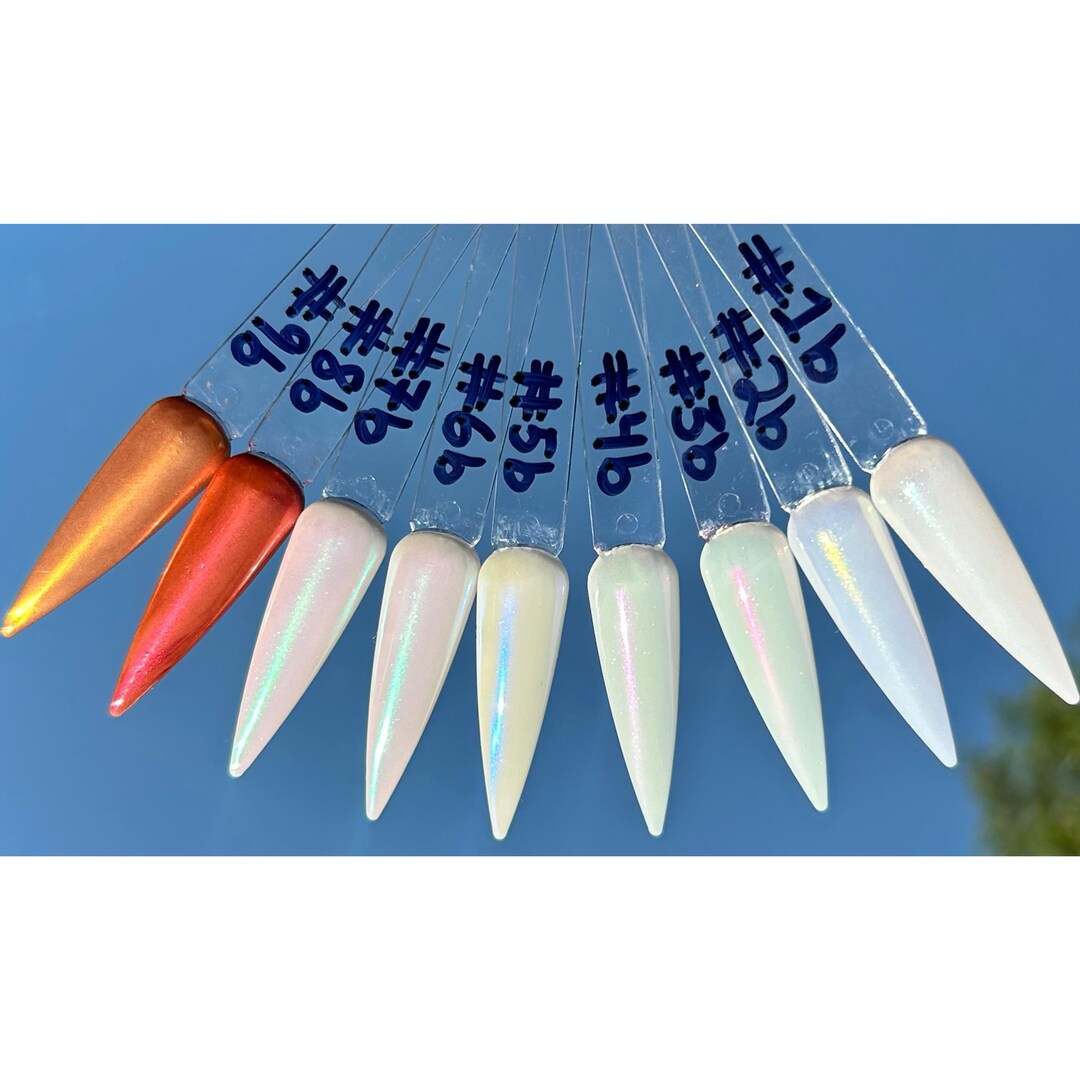 Custom Chrome Press on Nails | Hand-painted, White Base Chrome - Etsy