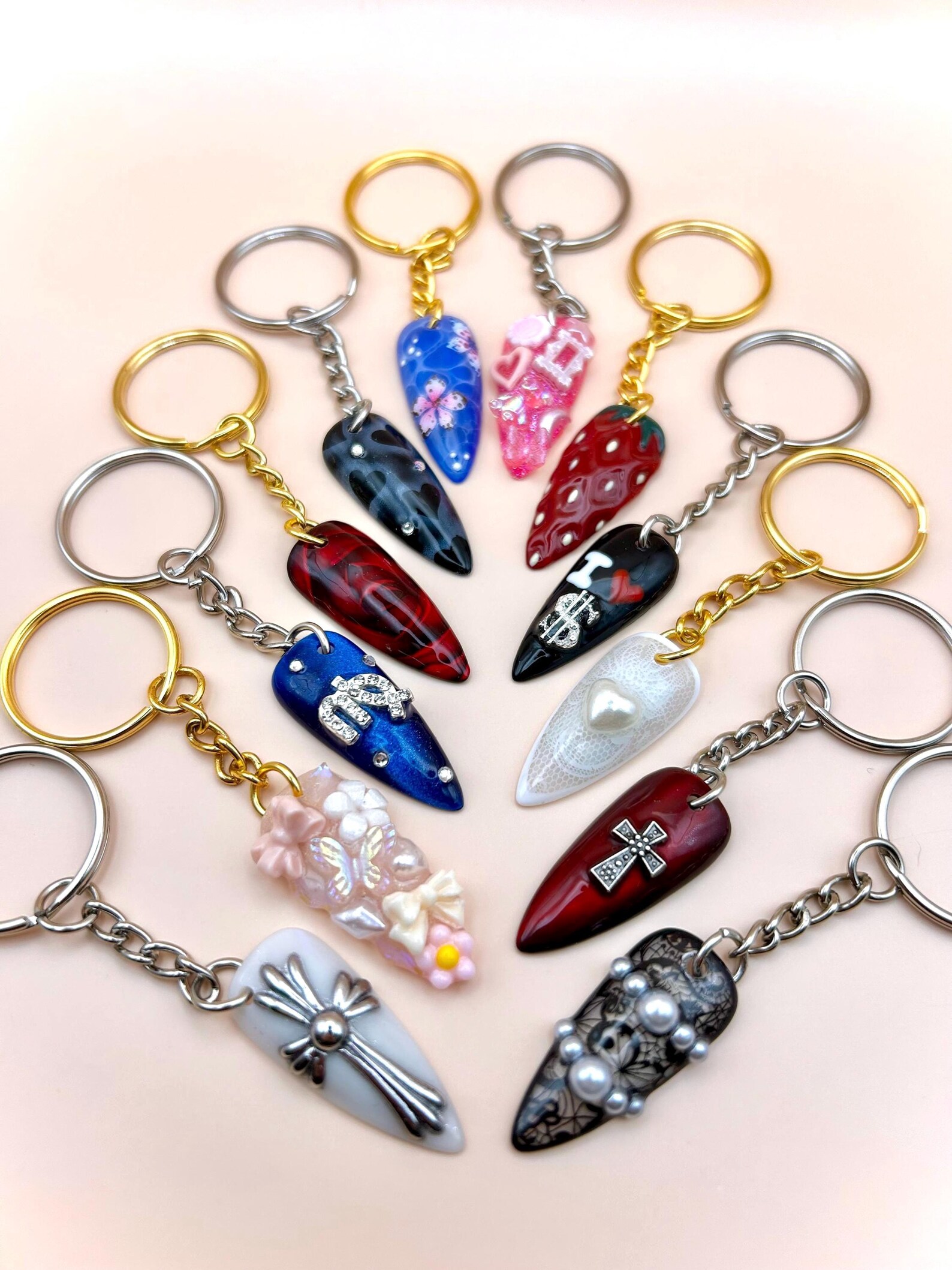 NFC Keychain Nail - 3D Strawberry Fruit Nail Business Card Pre-made - Etsy