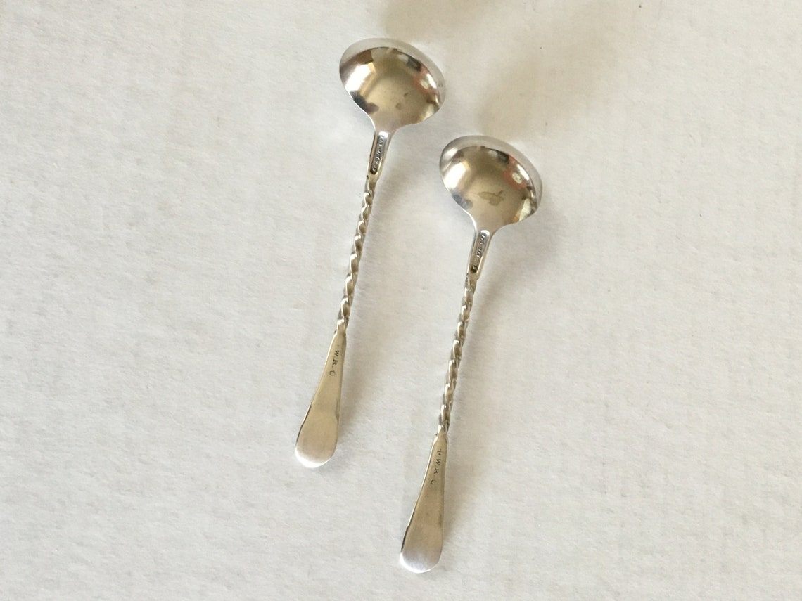 Antique 5-inch Twisted Handle Silver-plate Spoons by Wm. | Etsy