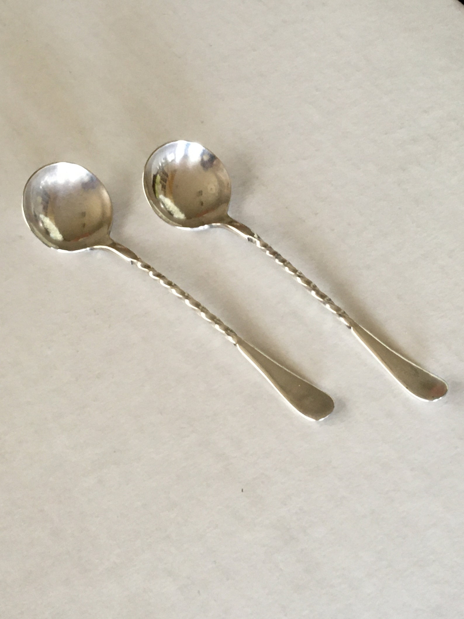 Antique 5-inch Twisted Handle Silver-plate Spoons by Wm. | Etsy