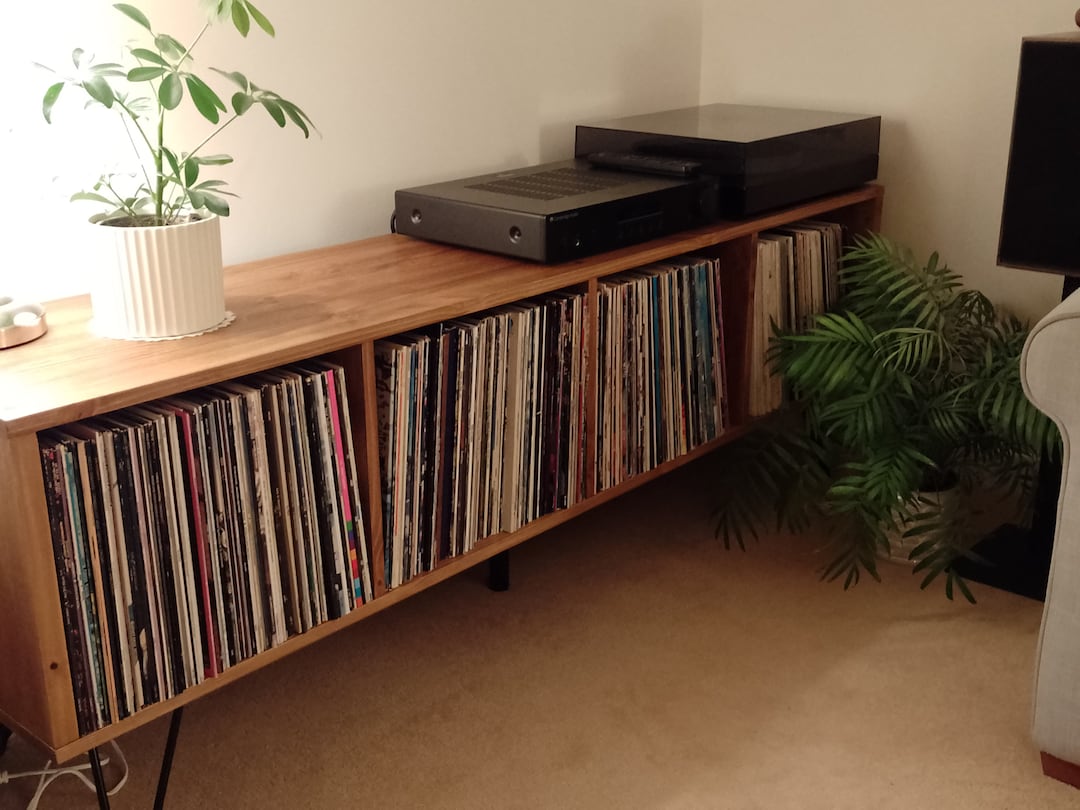 Vinyl Record Storage Unit, Solid Wood Assembled, Just Attach Legs - Etsy