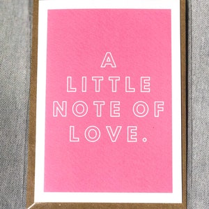 A Little Note of Love Greetings Card A6 - Etsy