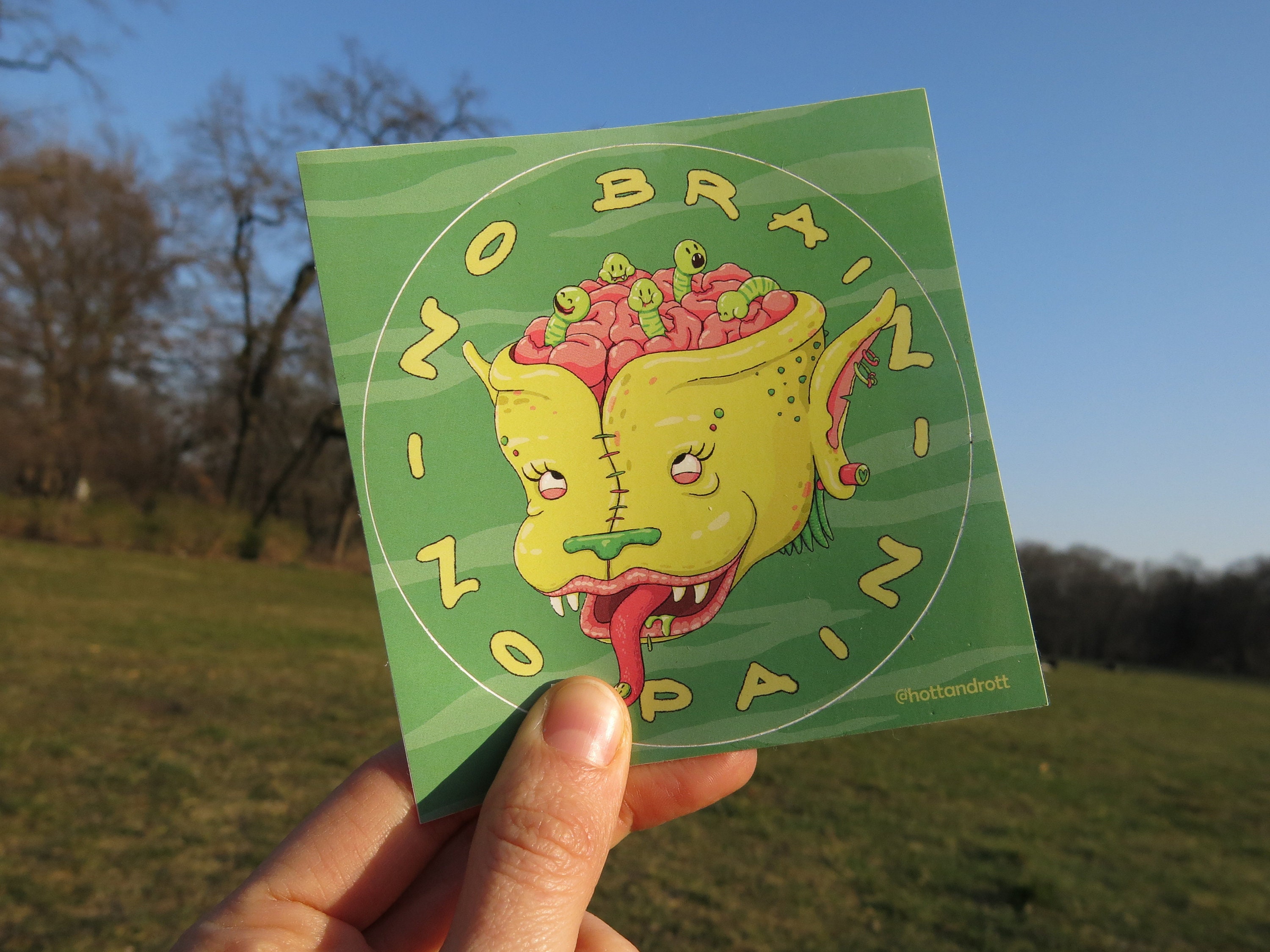 Sticker No Brain No Pain - Etsy