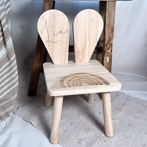 Personalized Children's Chair With Rabbit Ears, Children's Stool With ...