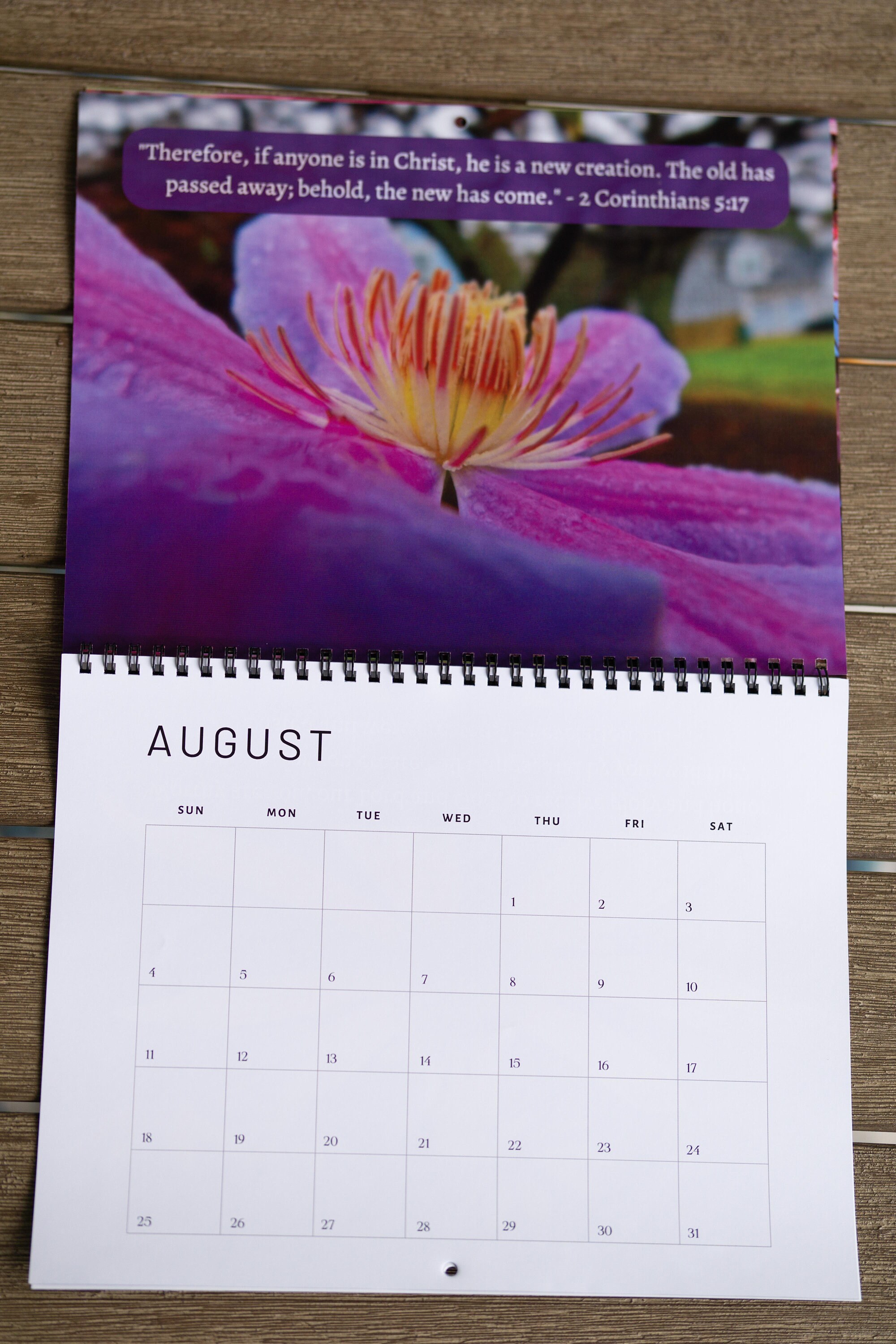 2024 Flower Wall Calendar With Bible Verses 2024 Bible Verse Calendar ...