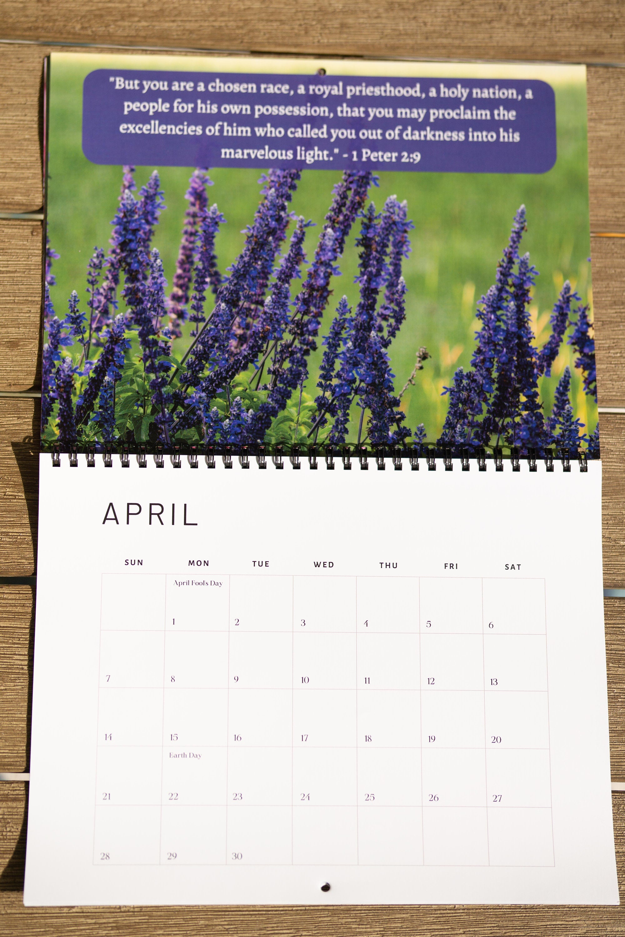 2024 Flower Wall Calendar With Bible Verses 2024 Bible Verse Calendar ...