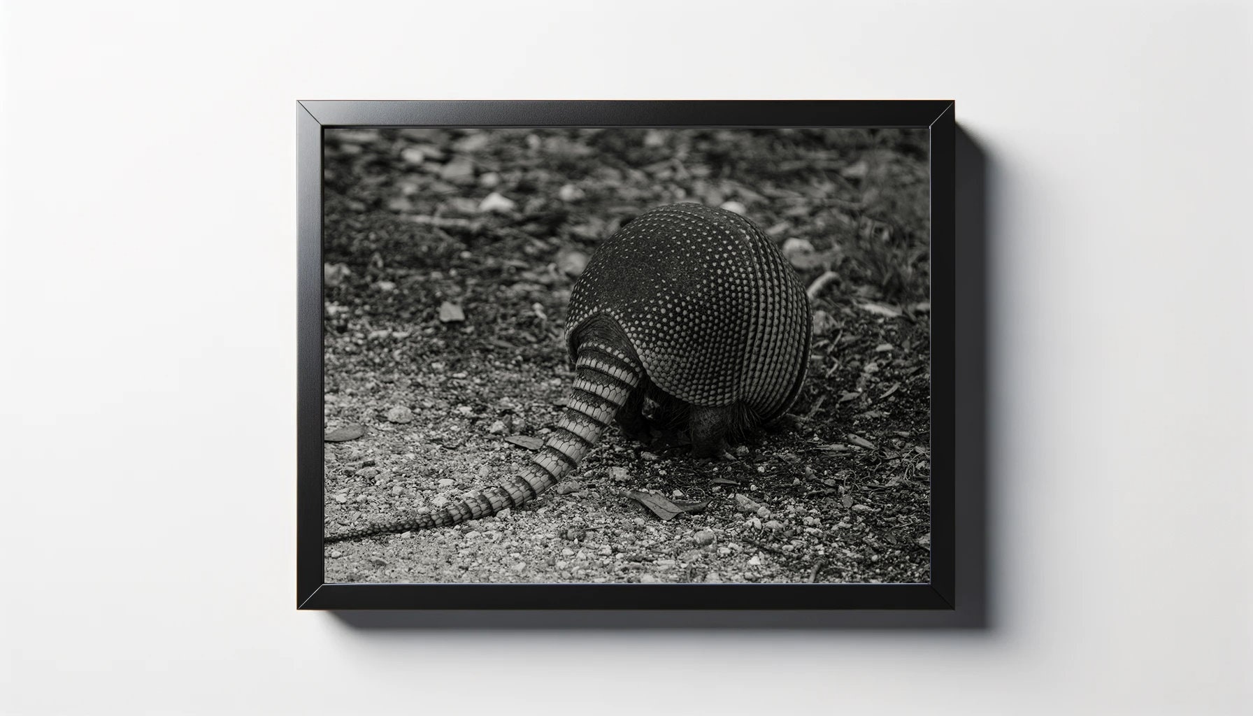 Black and White Armadillo Digging Print | Black and White Armadillo ...