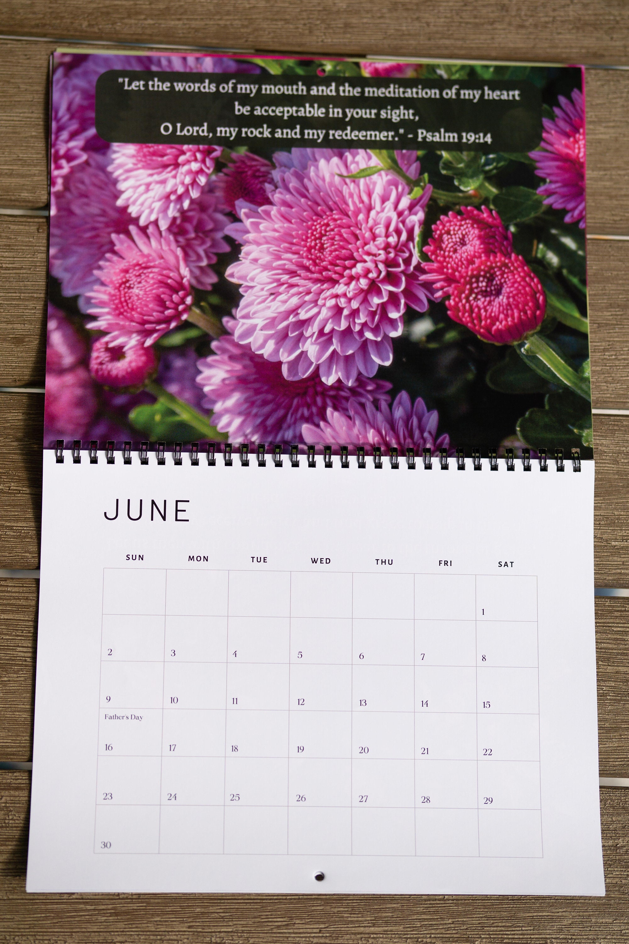 2024 Flower Wall Calendar With Bible Verses 2024 Bible Verse Calendar ...