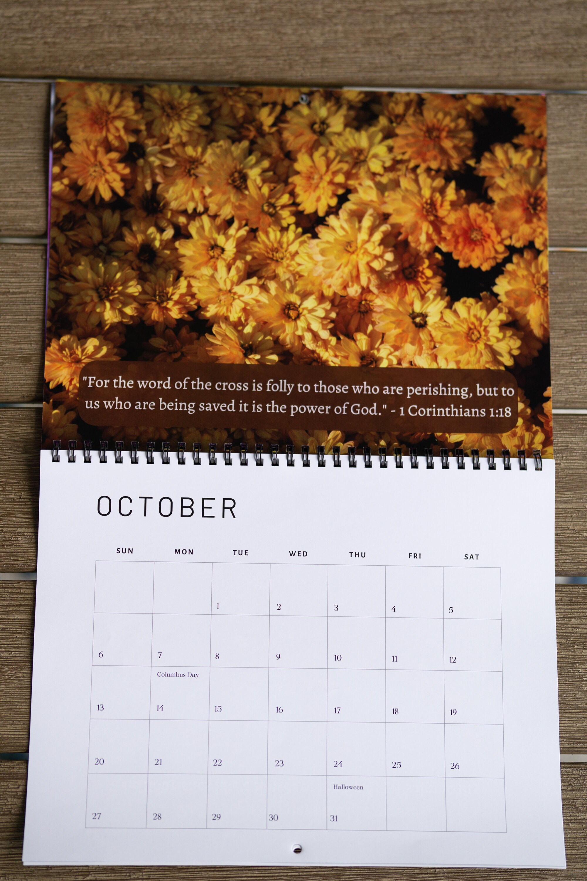 2024 Flower Wall Calendar With Bible Verses 2024 Bible Verse Calendar ...