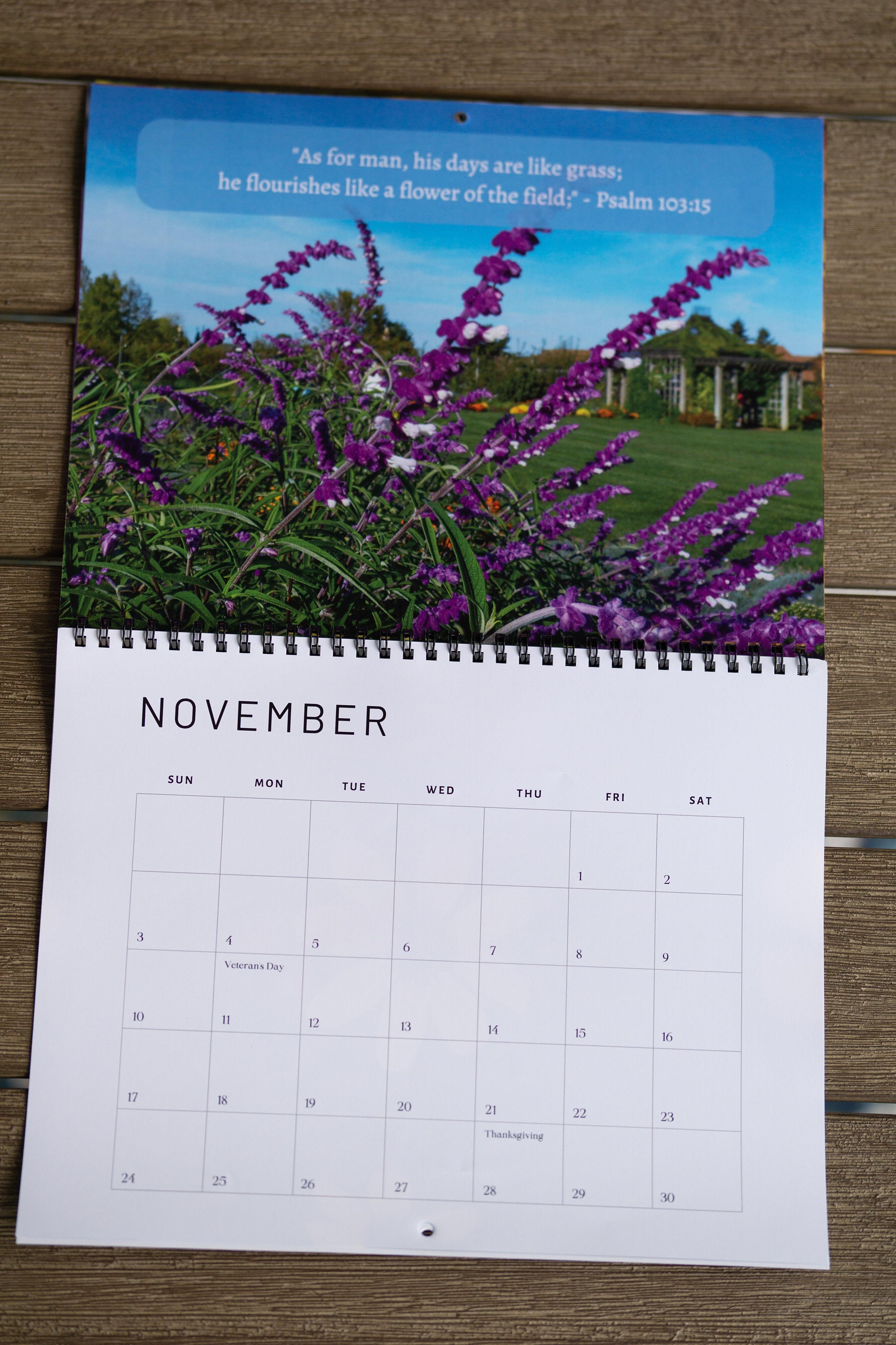 2024 Flower Wall Calendar With Bible Verses 2024 Bible Verse Calendar ...