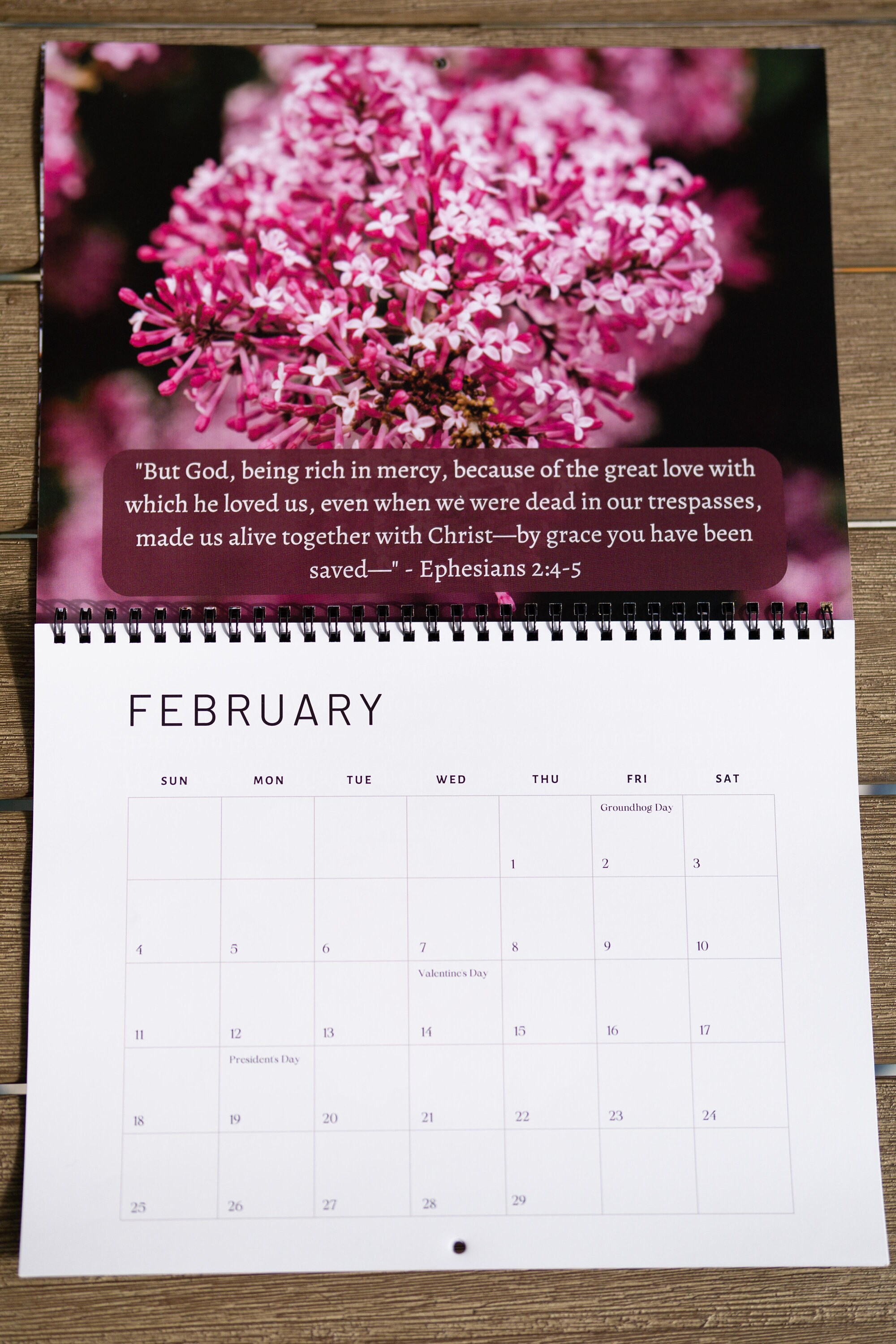 2024 Flower Wall Calendar With Bible Verses 2024 Bible Verse Calendar ...