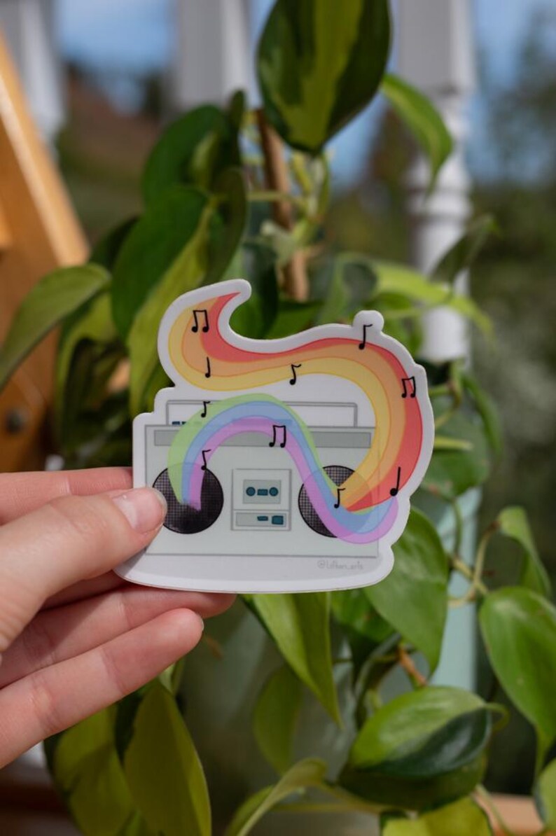 Rainbow Boombox Sticker - Etsy