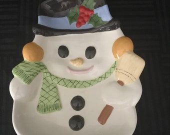 Snowman Platter | Etsy