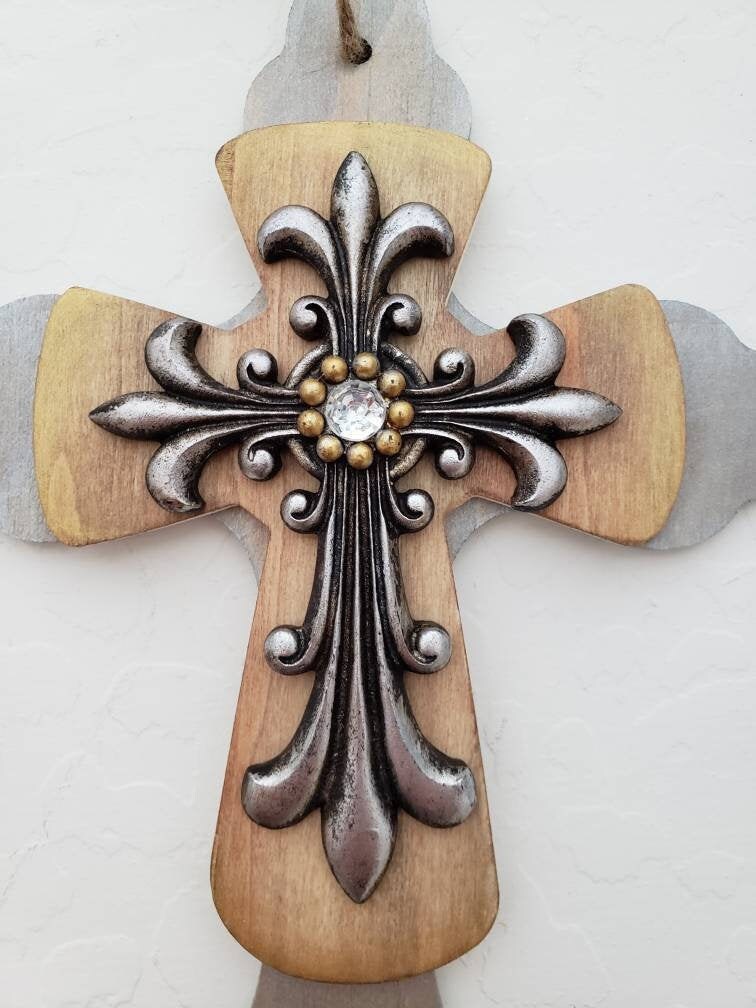 Cross wall hanging beautiful cross elegant cross painted | Etsy