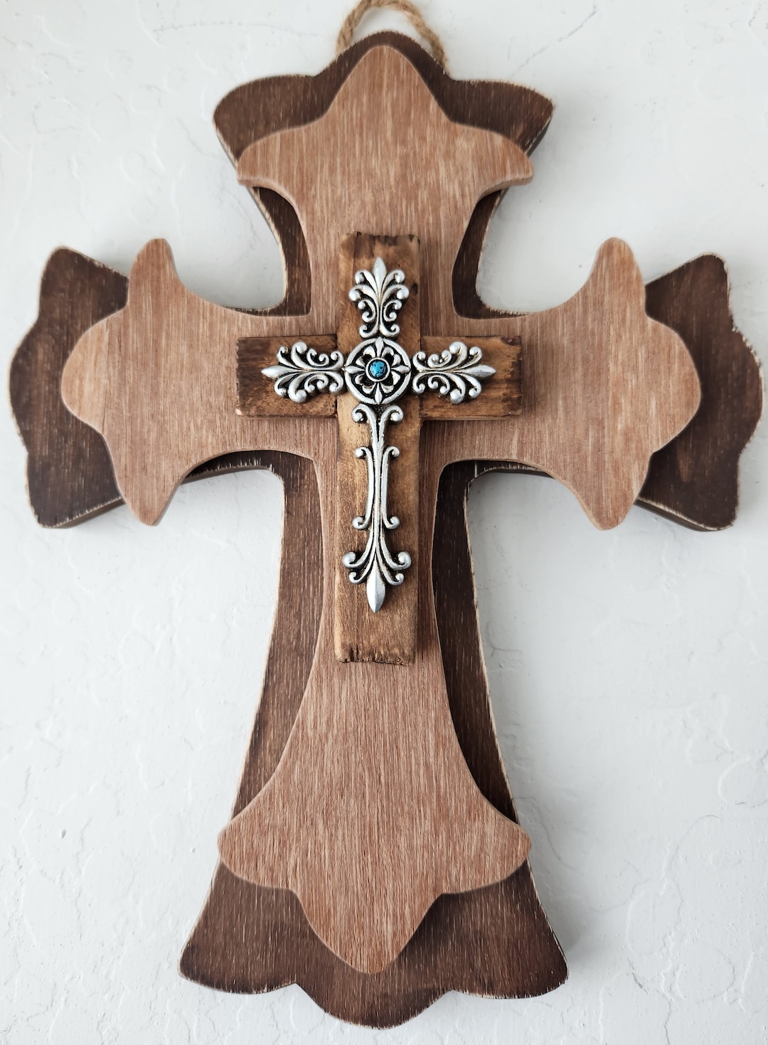 Large Cross, Rustic Cross, Vintage Looking Cross, Hanging Cross, Wood ...