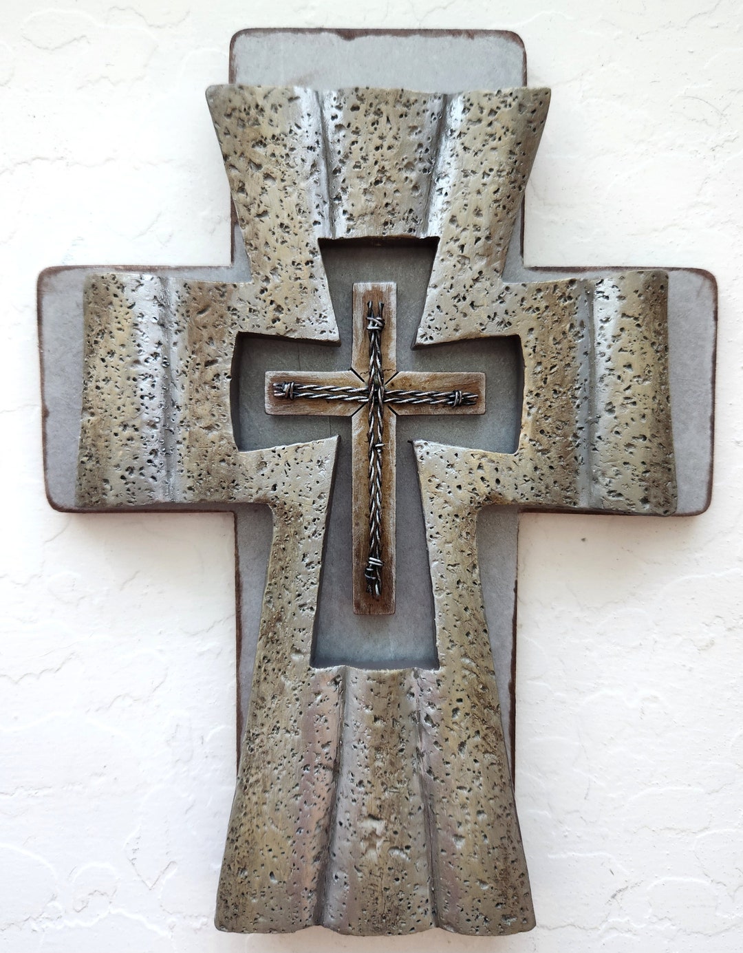 Medium Size Cross, Cross Wall Hanging, Handpainted Cross, Wall Cross ...