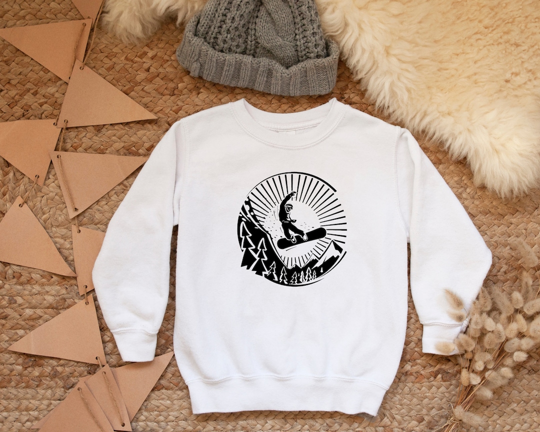 Snowboard Sweatshirt, Toddler Sweatshirt, Kids Snowboard Shirt ...
