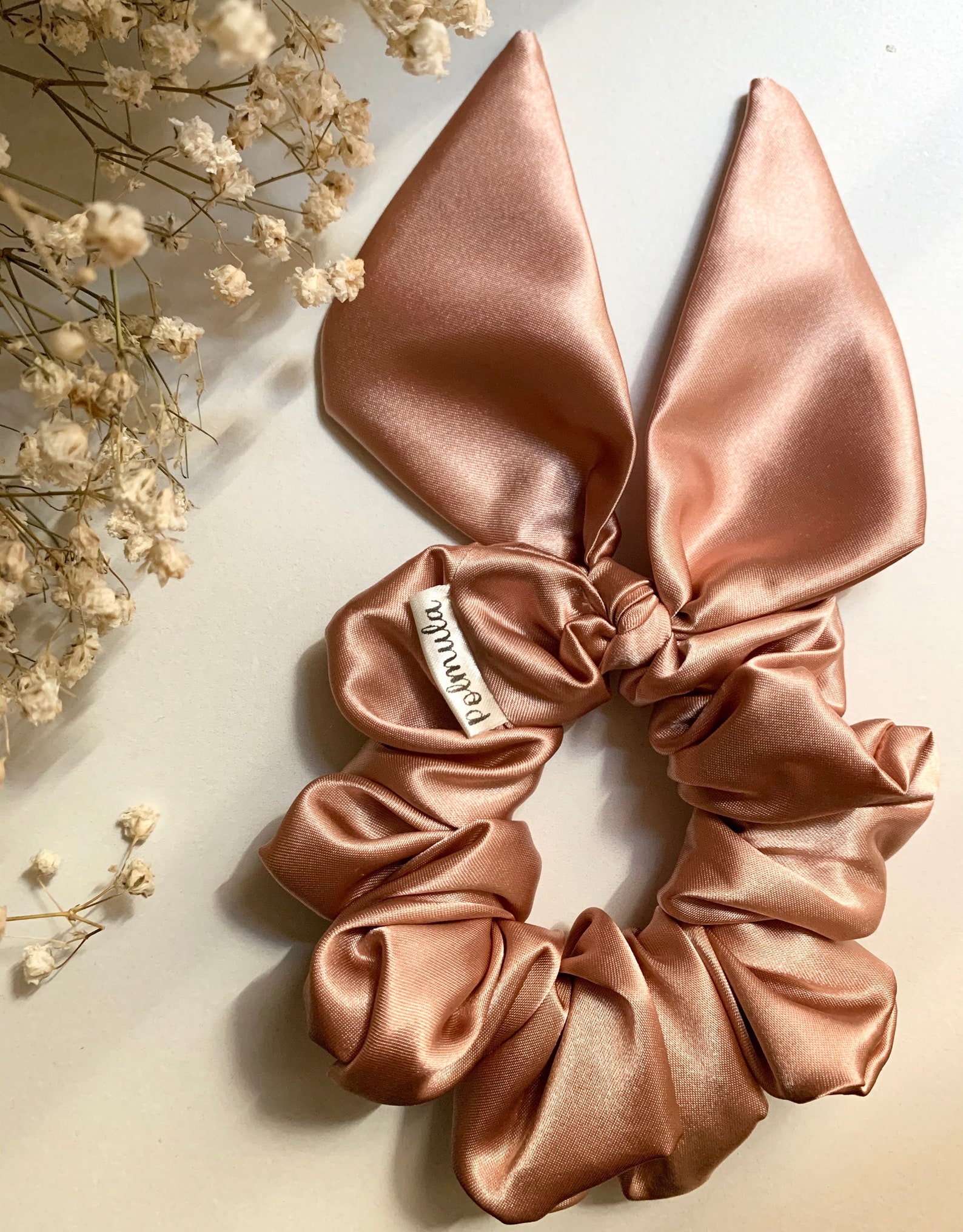 Bunny Ear Silk Satin Scrunchie Tie / Hair Scrunchies Hair - Etsy
