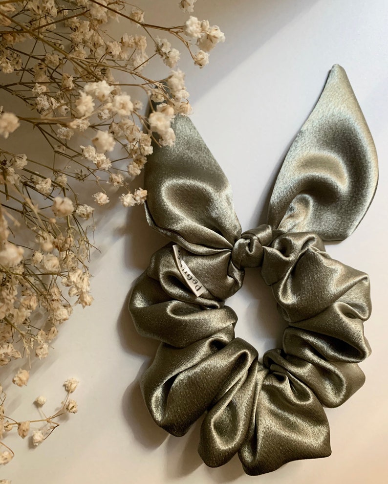Bunny Ear Silk Satin Scrunchie Tie / Hair Scrunchies Hair - Etsy